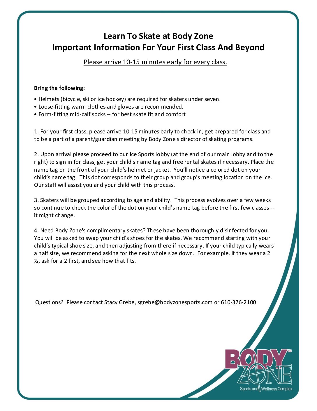 Body Zone Learn To Skate - Important Info For First Class And Beyond ...